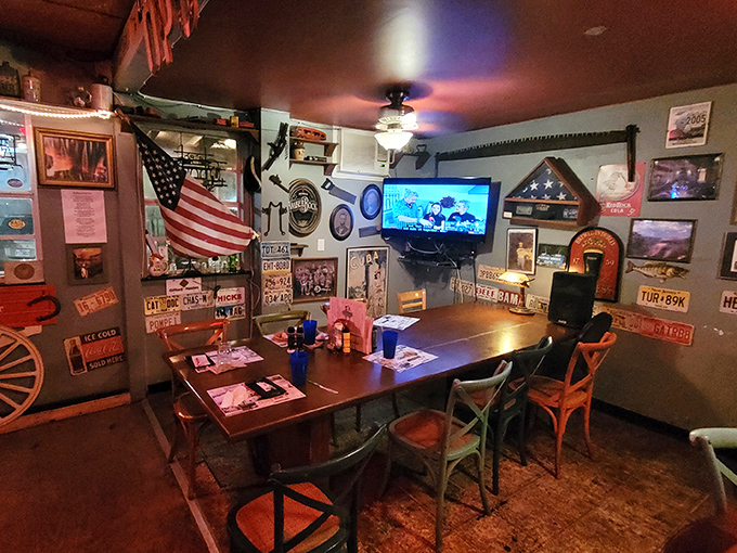 Step inside and discover a treasure trove of Americana where every wall tells a different story through vintage signs.