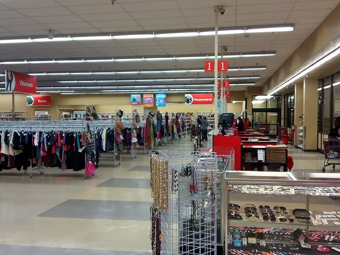 Inside, the organized chaos reveals itself with clear department signs. This isn't your grandmother's jumbled church basement sale.