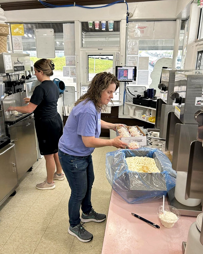 Behind the counter, the choreography of ice cream artisans is mesmerizing&mdash;a well-practiced dance of scoops, swirls, and toppings that's been perfected over decades.
