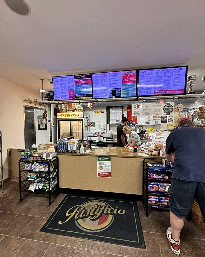 Inside, the no-frills counter setup tells you everything: this place prioritizes sandwich craftsmanship over fancy d&eacute;cor. Food is the star here.