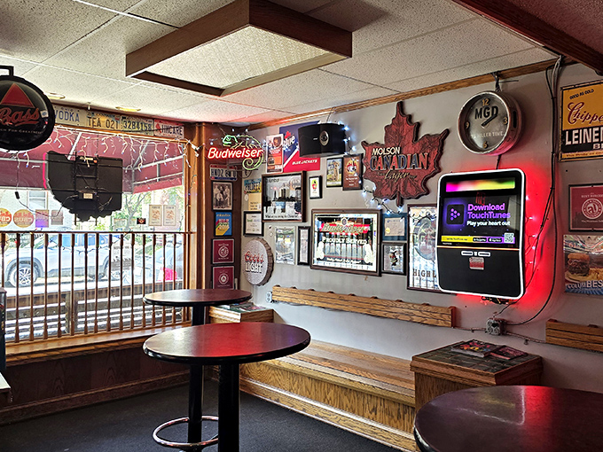 Where beer signs glow like beacons and memorabilia tells stories older than some of the patrons. This isn't decoration&mdash;it's a living museum of good times.