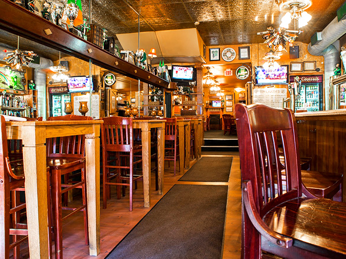 Step inside and you're transported across the Atlantic &ndash; rich wood, warm lighting, and that unmistakable pub atmosphere that says "stay awhile."