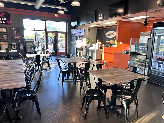 No pretentious frills here&mdash;just a clean, modern space where the star attraction is what comes out of the smoker, not what hangs on the walls.