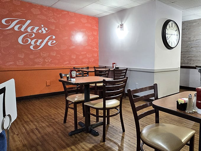 Winter in Pennsylvania demands serious breakfast fuel. Ida's cheerful coral wall and cozy wooden chairs promise the kind of morning comfort that no trendy brunch spot can replicate.