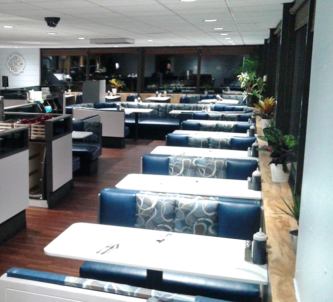 Classic blue vinyl booths await your stories and appetites in this time capsule of American dining where conversations flow as freely as the coffee.