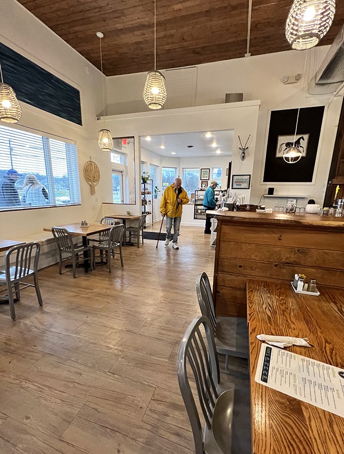 Warm wooden ceilings, stylish pendant lights, and that perfect balance of rustic-meets-modern&mdash;this is comfort designed by someone who actually eats.