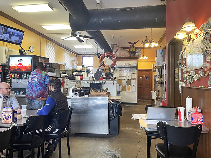 Inside, the no-frills dining area speaks volumes: when the food's this good, you don't need fancy d&eacute;cor&mdash;just napkins. Lots of napkins.