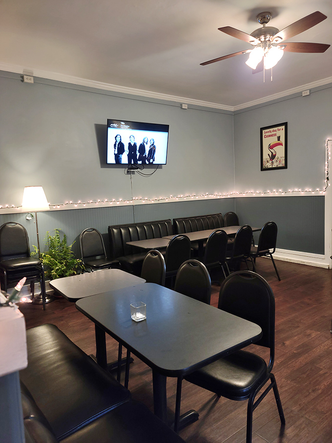 Step inside to a world where string lights twinkle above comfortable seating, creating the perfect backdrop for both first dates and longtime neighborhood regulars.