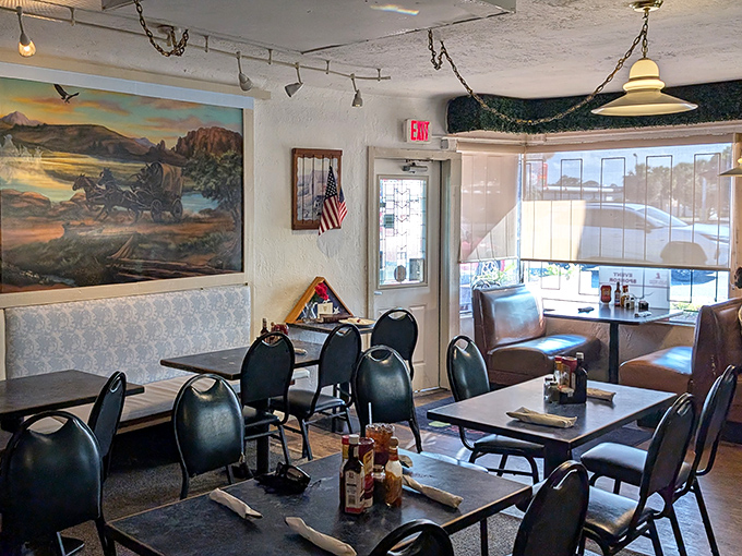 Inside, it's like your favorite uncle's dining room decided to open a restaurant and absolutely nailed it.