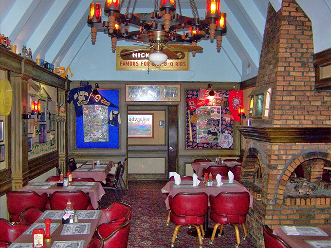 No-frills dining room where conversations flow as freely as the sweet tea. The simple tables and chairs are just waiting for you to create memories over mouthwatering barbecue.