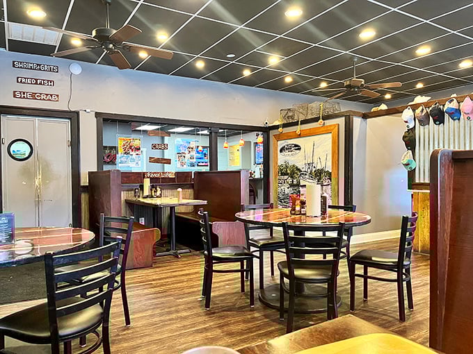 No fancy fonts needed when your menu reads like a greatest hits album of Southern coastal cuisine.