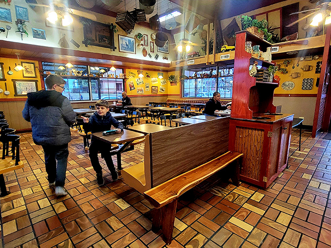 Step inside and you're transported to a simpler time&mdash;yellow walls adorned with memorabilia, terra cotta floors, and the promise of comfort food done right.