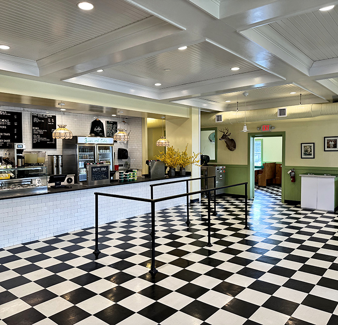 Step inside to a world where checkerboard floors and Tiffany-style lamps create the perfect backdrop for chicken-induced happiness. Nostalgia never tasted so good.