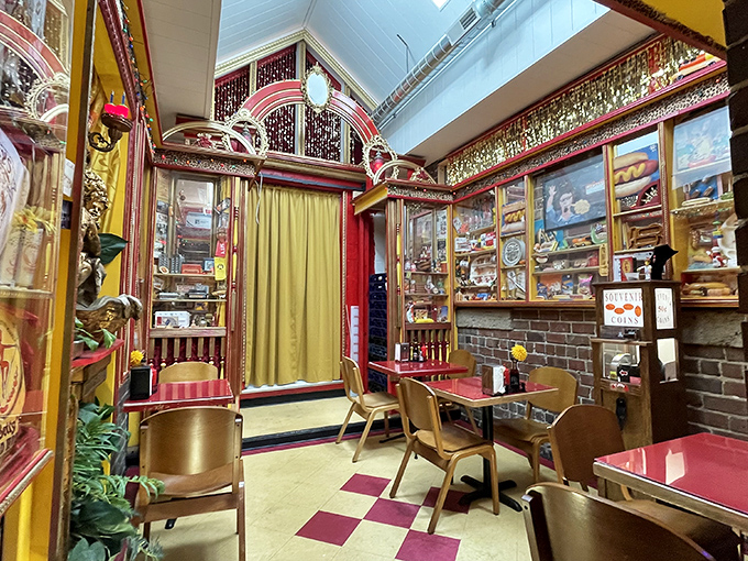 Step inside and you've entered hot dog Narnia&mdash;part vintage burlesque museum, part comfort food haven. The checkered floor says "classic diner," but those display cases whisper "hidden treasure."