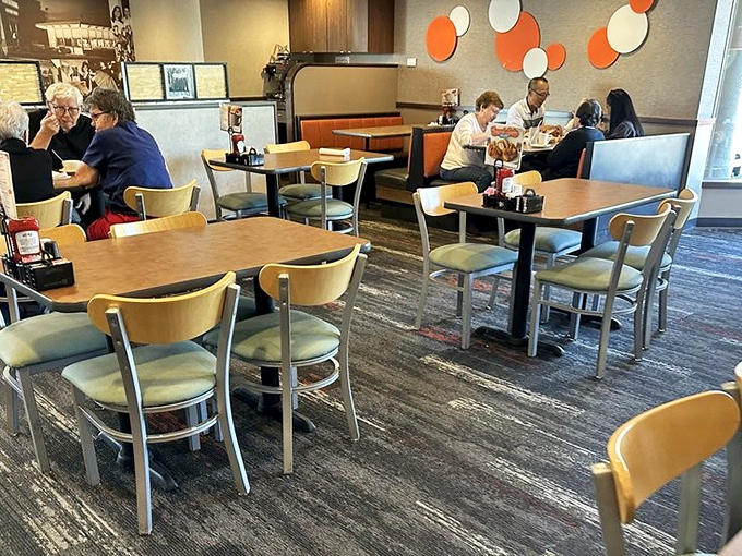 Inside, the no-frills dining room promises one thing: your focus will be entirely on the food, not designer furniture or trendy lighting fixtures.