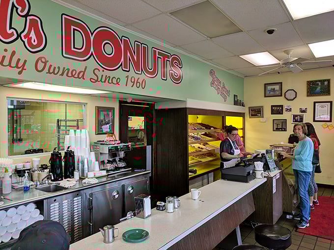 Inside this unassuming donut paradise, yellow walls and simple counters let you know immediately: this place prioritizes pastry perfection over pretentious d&eacute;cor.