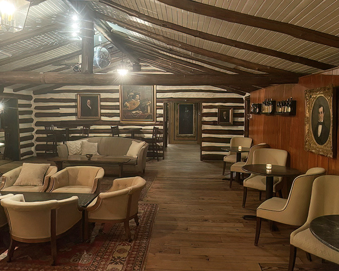 Wood paneling that hasn't changed since Carter was president creates the perfect time capsule for enjoying timeless pizza perfection.