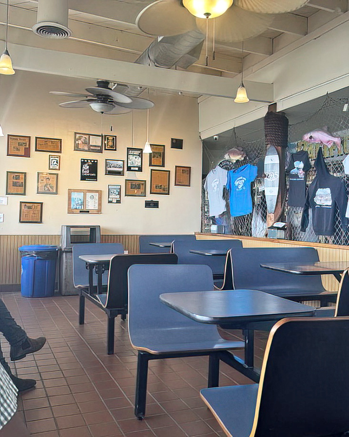 Those red vinyl booths have witnessed more perfect fish and chips moments than any furniture deserves.