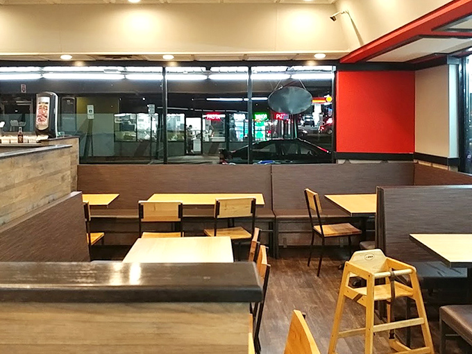 Simple, no-nonsense interior where all attention belongs on the food. These wooden booths have witnessed countless "first bite" food epiphanies.