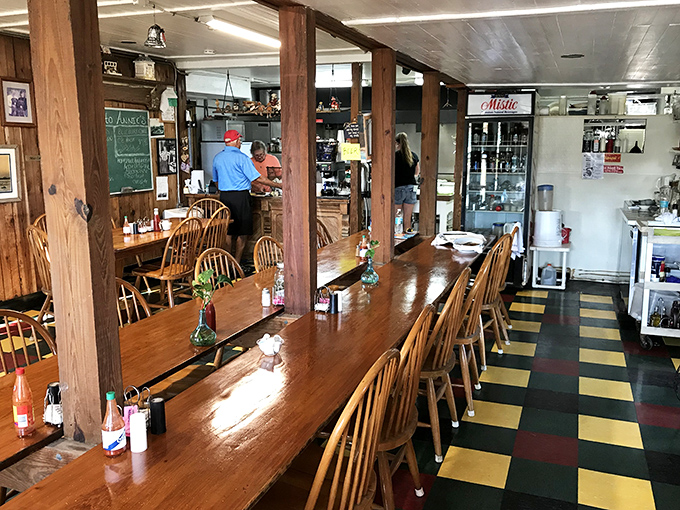 Long wooden tables with Windsor chairs invite communal dining under wooden beams &ndash; breakfast democracy in action at its finest.
