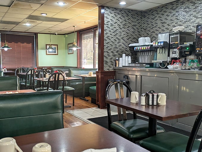 Classic diner comfort meets family-style warmth in Dianna's interior. Those green booths have witnessed countless first dates, family celebrations, and "I-can't-believe-how-good-this-is" moments.
