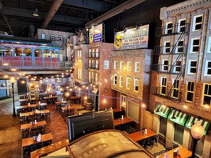 Step into an Italian street scene that makes you wonder if you've accidentally wandered onto a movie set. The indoor cityscape creates dining magic that's pure Branson showmanship.