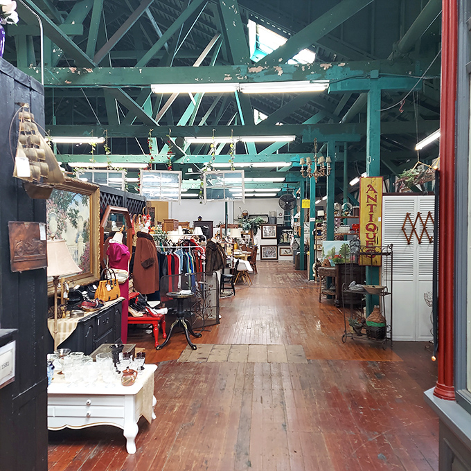 Step inside and the magic reveals itself: exposed green beams, warm wooden floors, and endless possibilities waiting down every aisle.