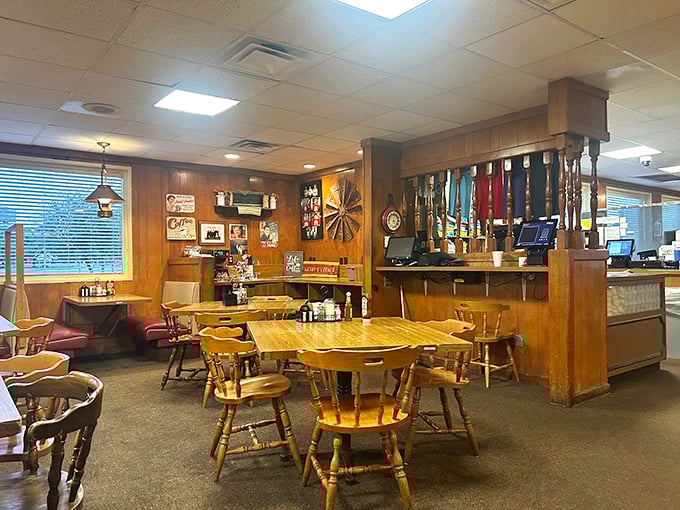 Inside Frannie's, time stands deliciously still. The vintage Coca-Cola memorabilia, disco ball, and traffic light create an atmosphere that's part diner, part time capsule, and all charm.