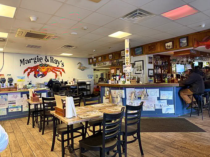 The heart of crab country &ndash; where mounted fish on paneled walls and that iconic red crab logo tell you you're in the right place for Chesapeake Bay's finest.
