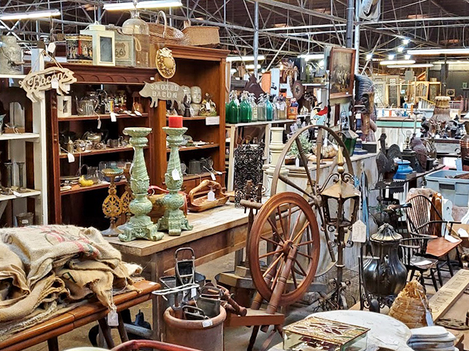 Every aisle tells a different story. This booth alone contains enough conversation pieces to fill a year of dinner parties.