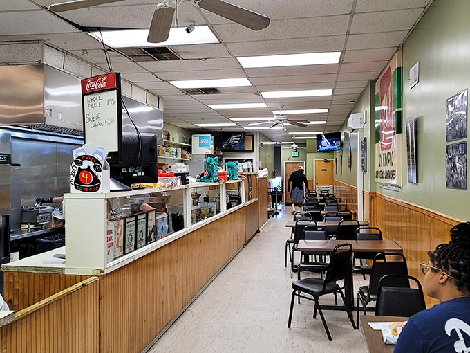 No-frills interior, no-nonsense service, and absolutely no doubt you're about to experience sandwich nirvana. The wooden counter has witnessed thousands of first-bite smiles.