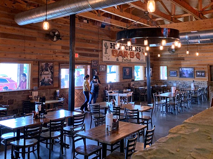 Rustic wood paneling and simple furnishings let you know you're in a place that prioritizes substance over style. The meat does the talking here.