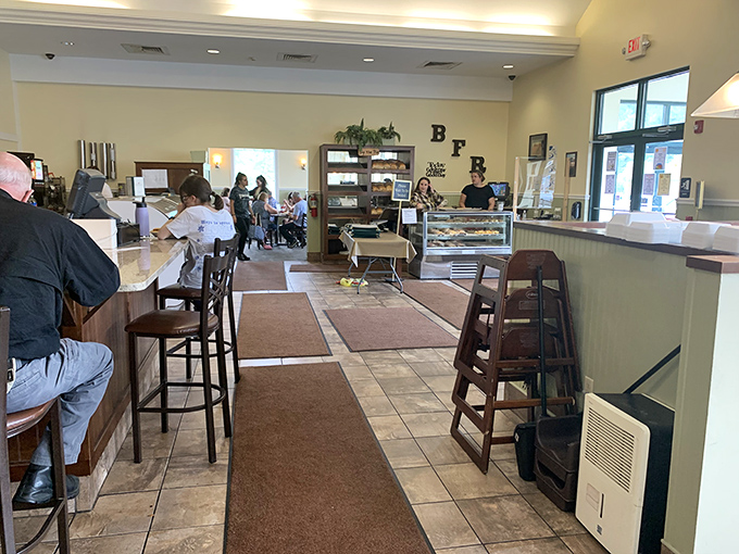 Clean, bright, and inviting &ndash; the kind of place where your coffee cup never runs empty and everyone knows the regulars.