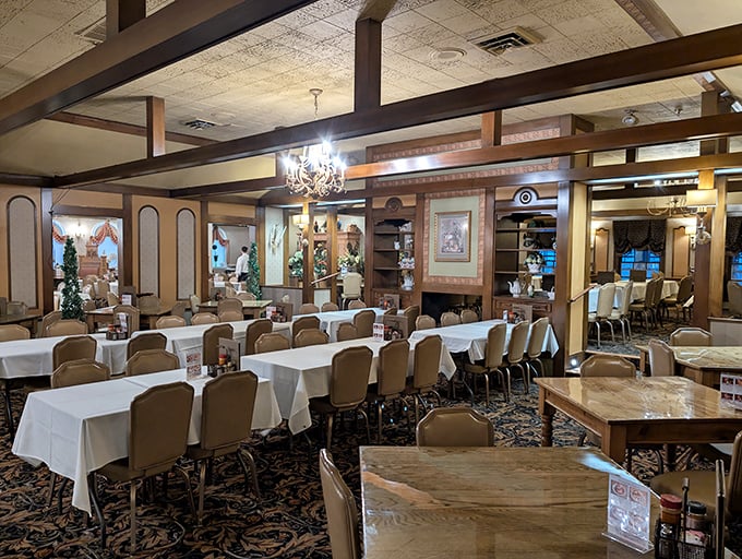 Dining rooms that whisper "special occasion" with their crisp white tablecloths and warm wood accents&mdash;where calories don't count and stretchy pants are your best friend.