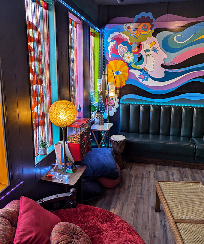 Step inside and suddenly you're in a time machine to Woodstock&mdash;except with better food and indoor plumbing. Those murals could tell stories.