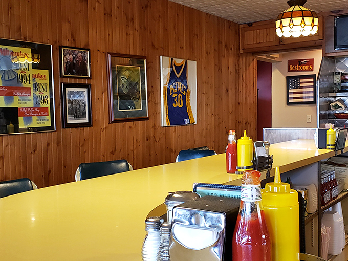 Wood-paneled walls adorned with sports memorabilia create that perfect "been-here-forever" vibe that makes comfort food taste even better.