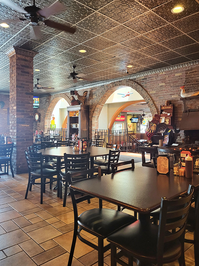 Brick arches and classic decor create the perfect backdrop for comfort food conversations. This isn't Instagram bait; it's genuine St. Louis hospitality.