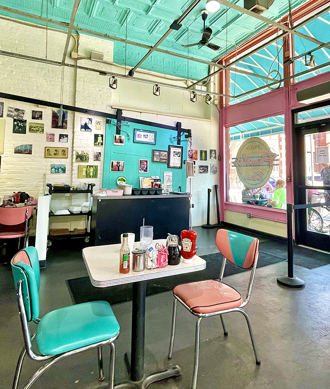Retro meets comfort inside Pamela's with its turquoise ceiling and pink chairs&mdash;a time capsule where calories don't count and conversations flow.