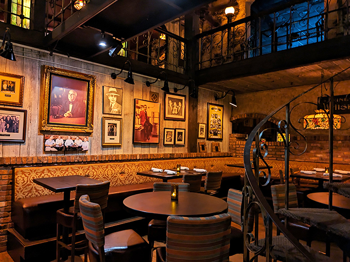 Step inside where vintage photographs and warm lighting create the perfect atmosphere for memorable meals.