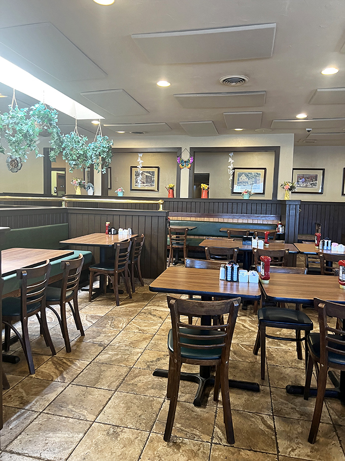 Classic green booths and wooden wainscoting create that perfect "where everybody knows your name" vibe that chain restaurants spend millions trying to replicate.