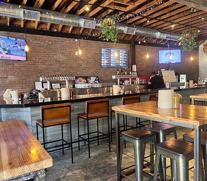 Step inside and discover exposed brick walls that whisper stories of countless satisfied barbecue pilgrims.