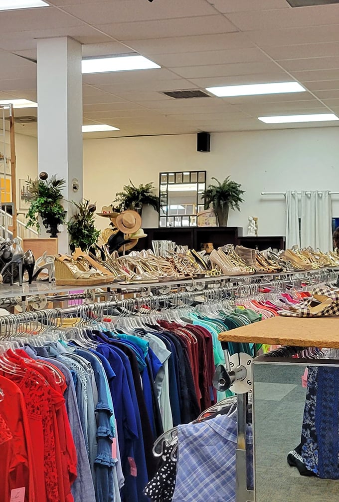 A rainbow of clothing possibilities stretches as far as the eye can see. This isn't just shopping&mdash;it's a textile expedition worthy of Indiana Jones.