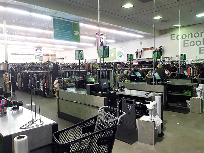 Endless racks of possibilities stretch before you like a fashion buffet without the guilt.