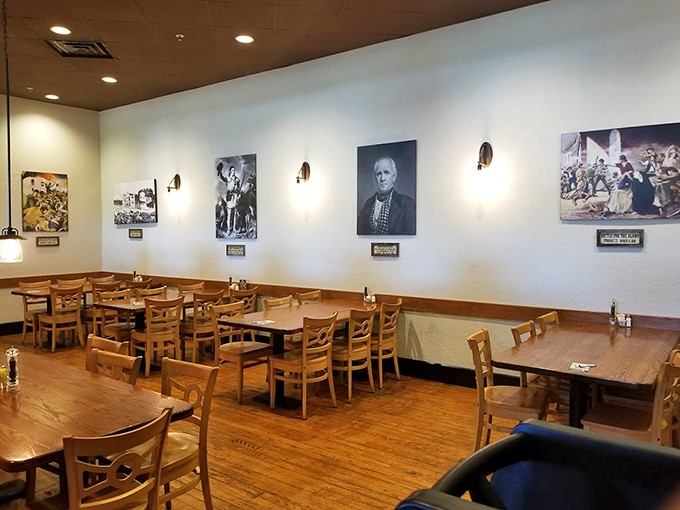 History meets hunger in this dining room, where Texas legends watch over your meal from walls that could tell stories&mdash;if they weren't drowned out by happy diners.