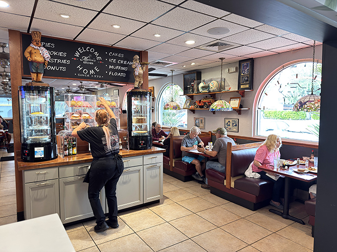 Cozy booths, friendly faces, and a bakery case that whispers sweet nothings to your willpower. Resistance is futile.