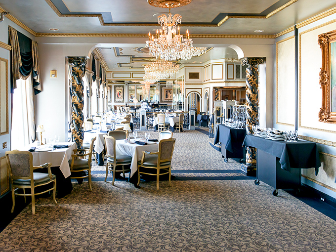 Crystal chandeliers and gold accents transform dinner into an occasion. This dining room doesn't just serve meals; it creates memories.