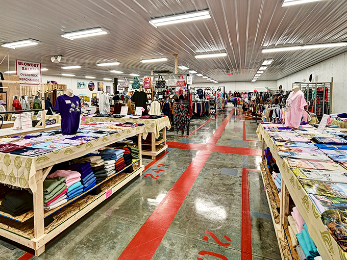 Follow the red-lined concrete paths through this bargain wonderland, where clothing treasures await at prices that'll make your wallet do a happy dance.