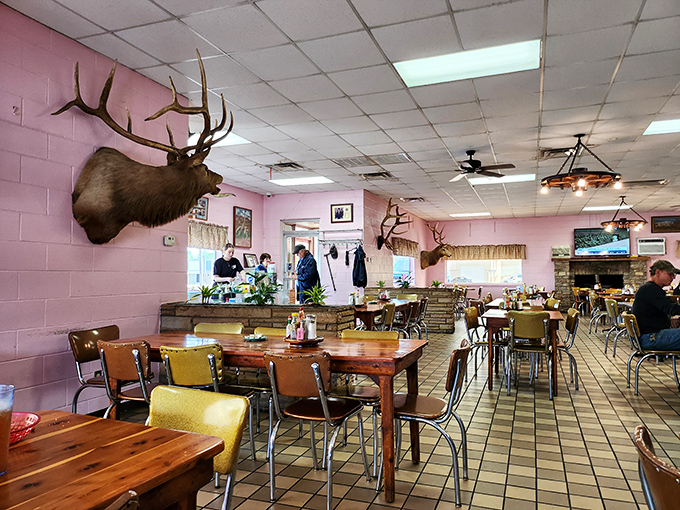 Step inside to pink walls adorned with trophy mounts&mdash;where Southern hospitality meets hunting lodge charm in a uniquely Arkansas dining experience.