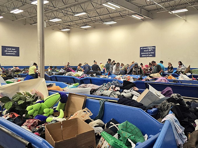 Treasure hunters converge on the famous blue bins like prospectors during the gold rush, each hoping to strike it rich with that perfect find.