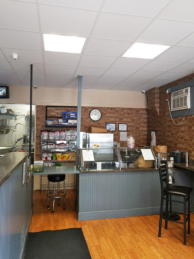 Inside Speed's, exposed brick walls and a no-nonsense counter create the perfect backdrop for sandwich artistry. No frills needed when the food does the talking.